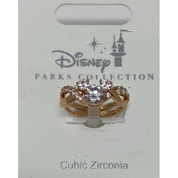 Disney | Jewelry | Disney Parks Rose Gold Mickey Icon Cubic Zirconia ...